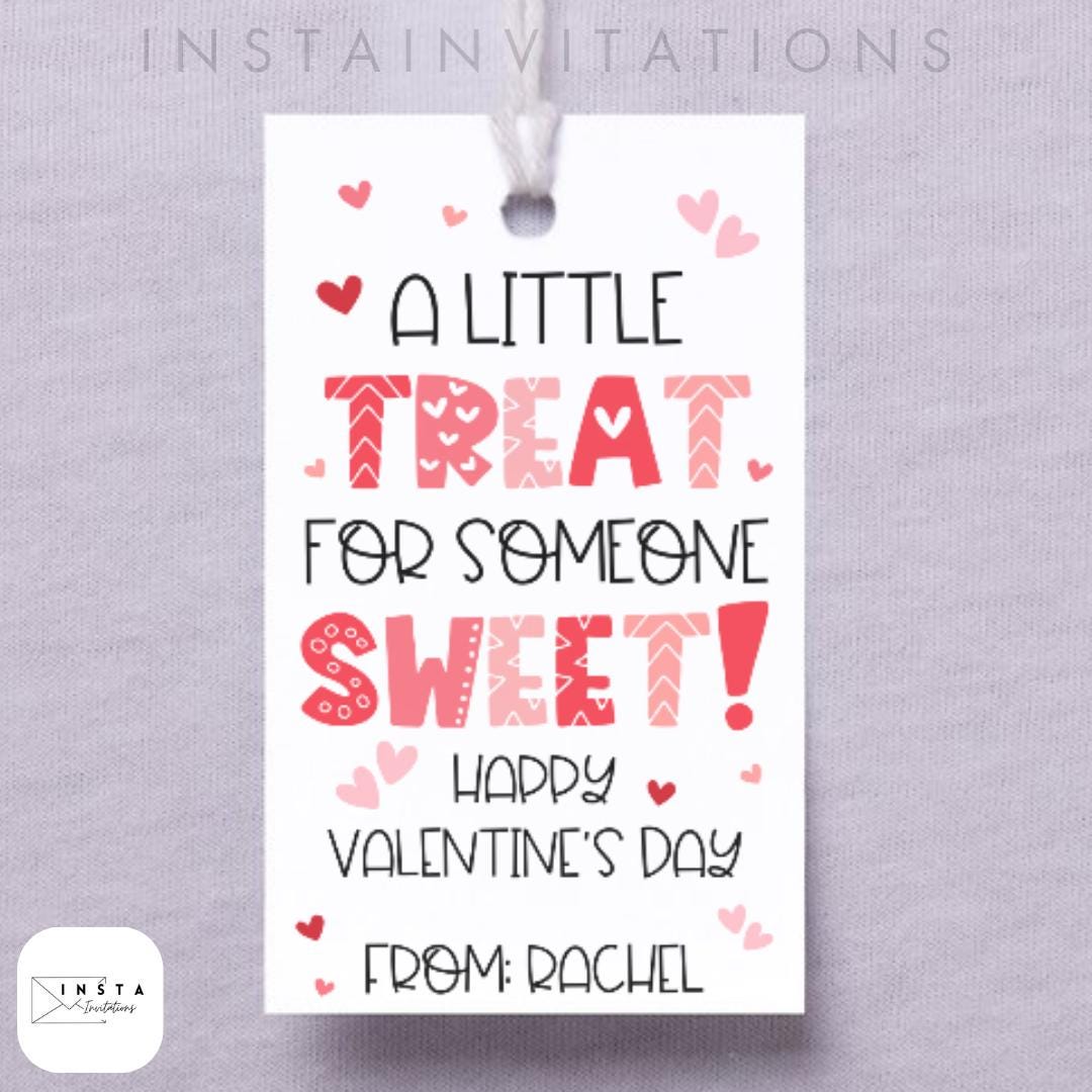 Printable Editable Valentines Classmate School Gift Tag, Valentine ...