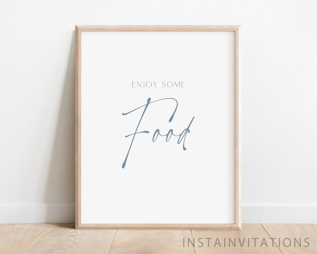 Enjoy Some Food Sign, Minimalist Oh Boy Blue Baby Shower, Boy Blue ...