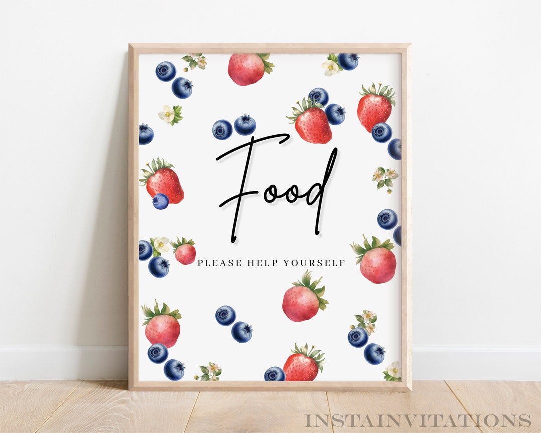 Food Sign Berry First Birthday Invitation Berry 1st Birthday Digital ...