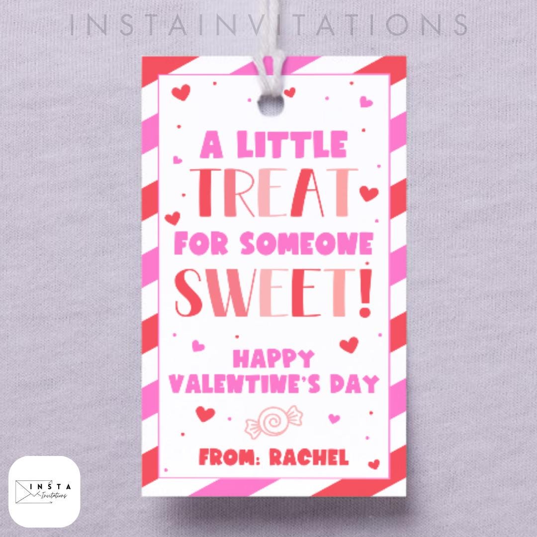 Printable Editable Valentines Classmate School Gift Tag, Valentine ...