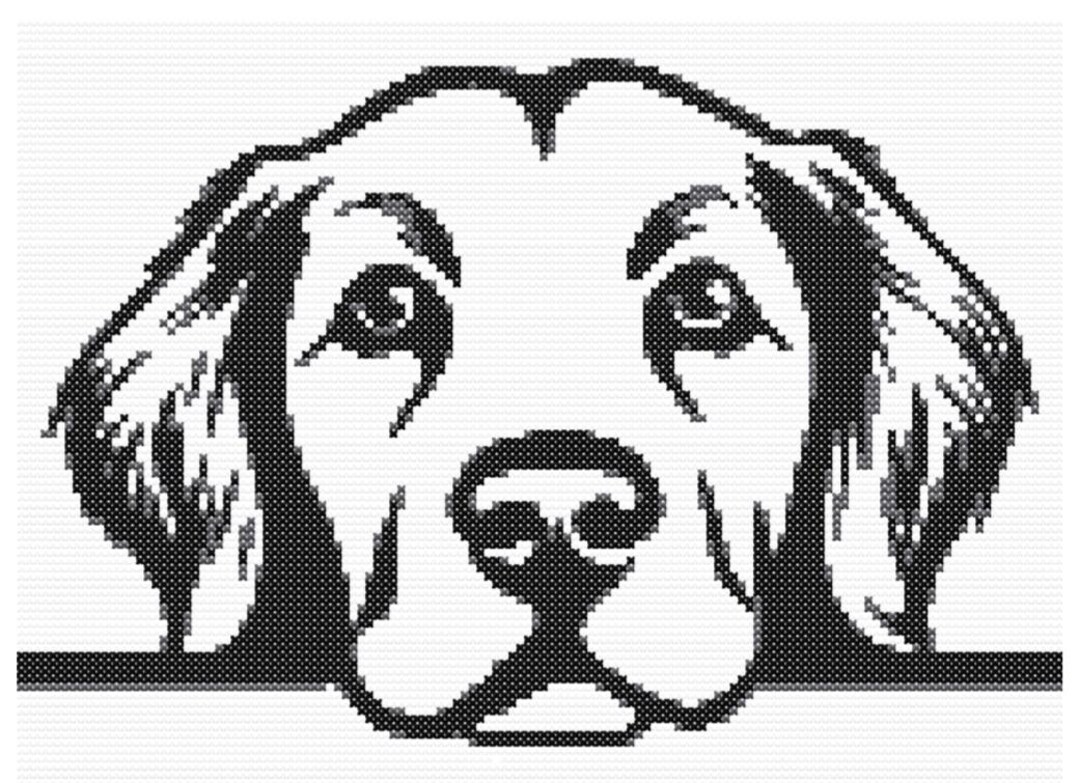 Golden Retriever Cross Stitch Pattern: Easy Beginner Pet Portrait (PDF ...