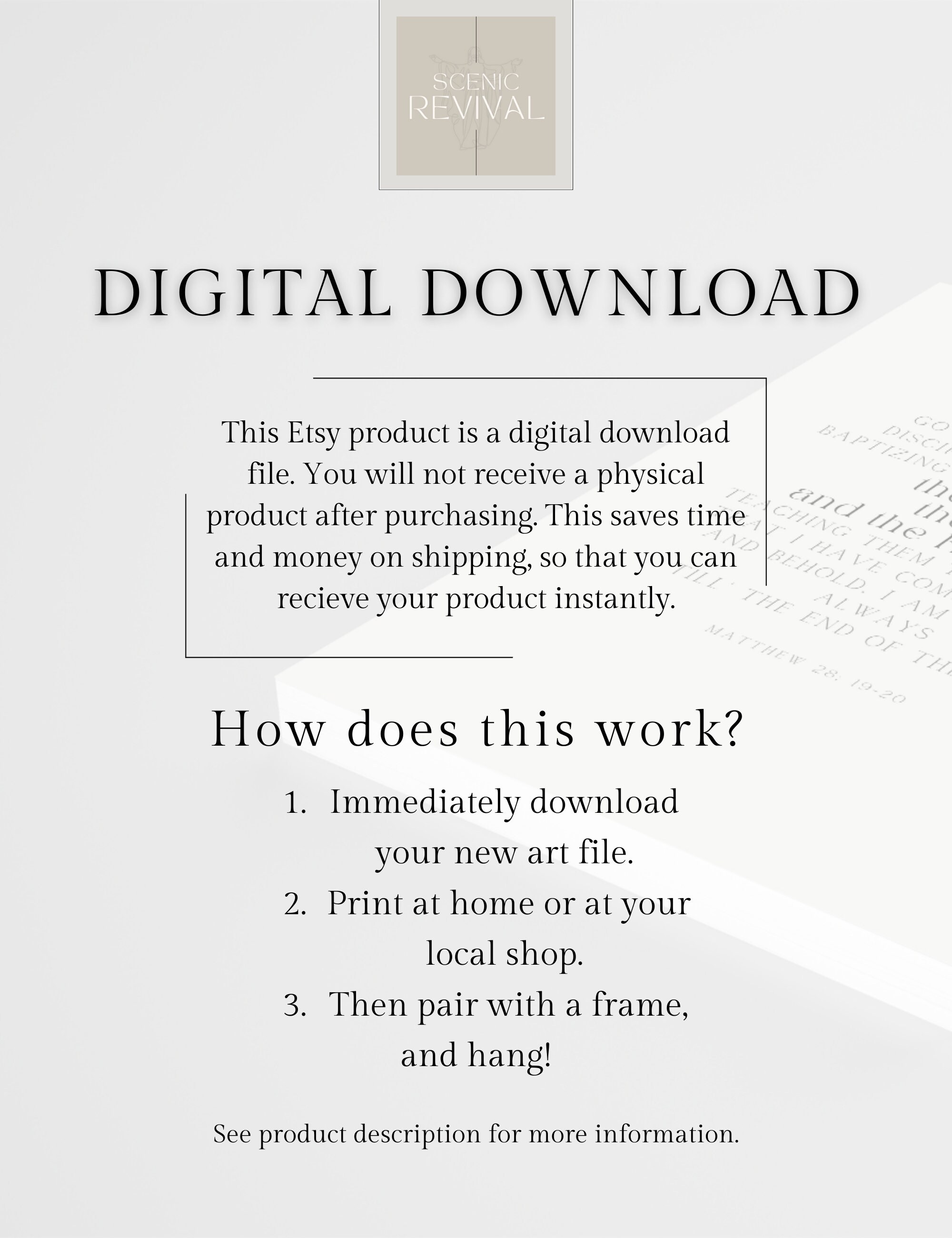 Matthew 28:19-20, the Great Commission, Digital Download, Jesus ...
