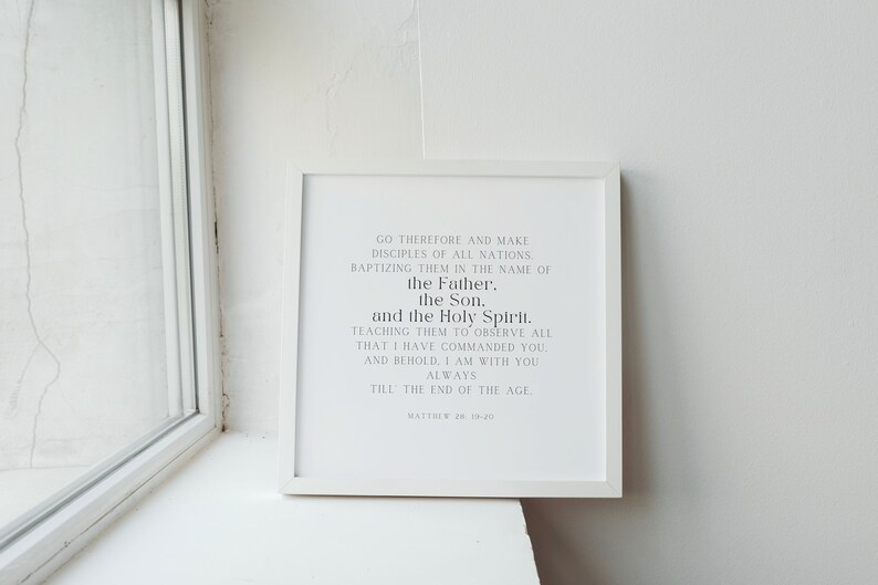 Matthew 28:19-20, the Great Commission, Digital Download, Jesus ...