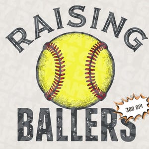 Softball Raising Ballers Png | Moms Softball Shirt Png Softball Stitch ...