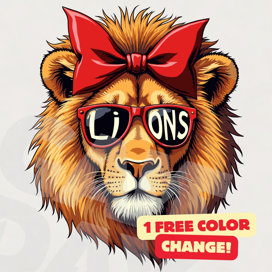 Coquette Lions Mascot PNG: School Spirit Download - Etsy