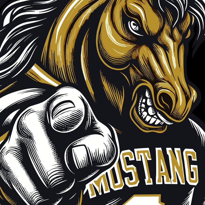 Mustangs Mascot PNG: School Spirit Design (digital Download) - Etsy