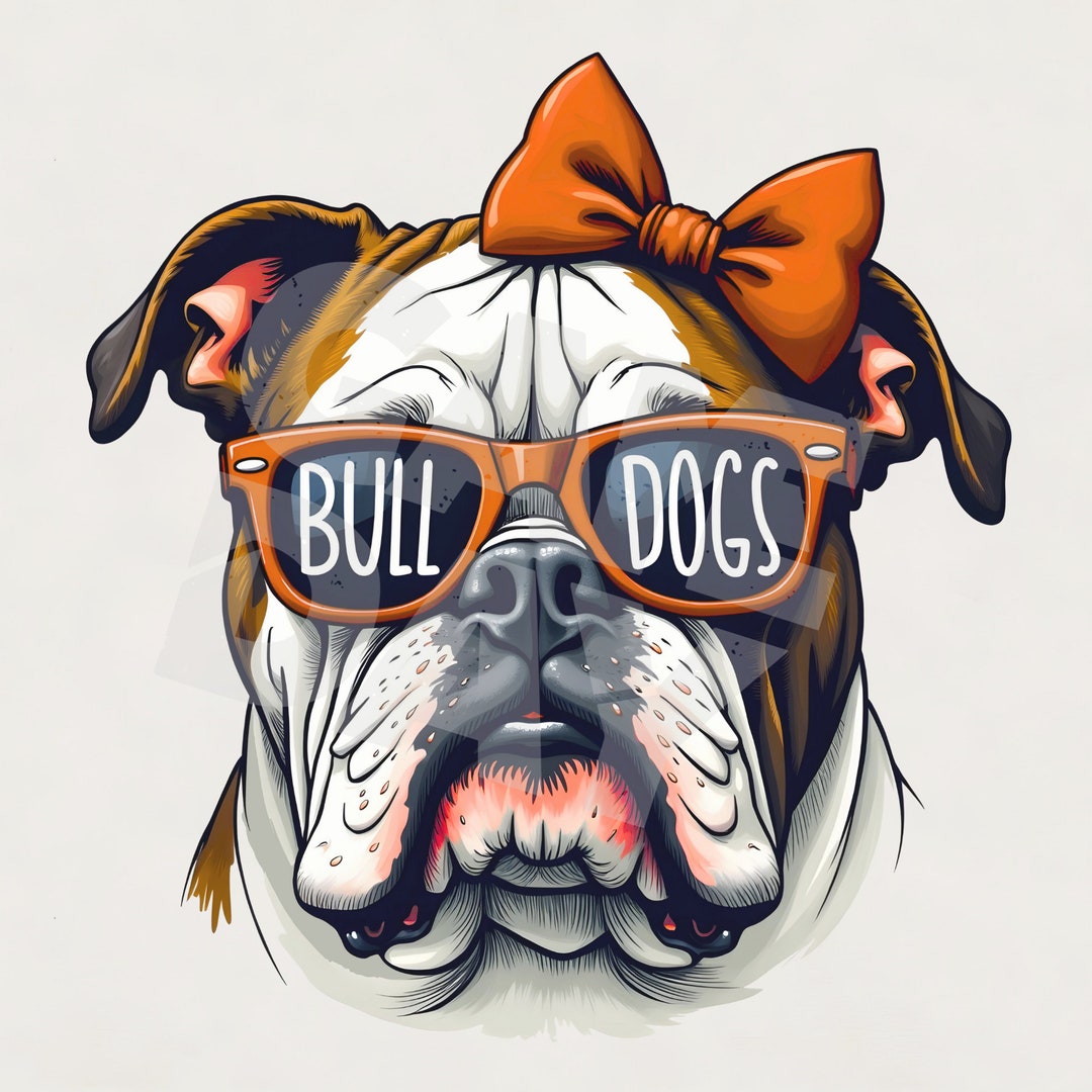 Orange Bulldogs Mascot PNG: School Spirit Sublimation Design (digital ...