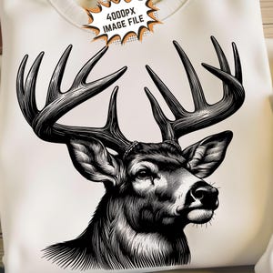 Detailed Deer Head SVG: Whitetail Buck Vector Cut File (digital ...