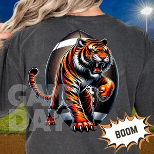 Tiger With Football Mascot Png Tigers T-shirt Sublimation Digital File Tigers School Spirit ...