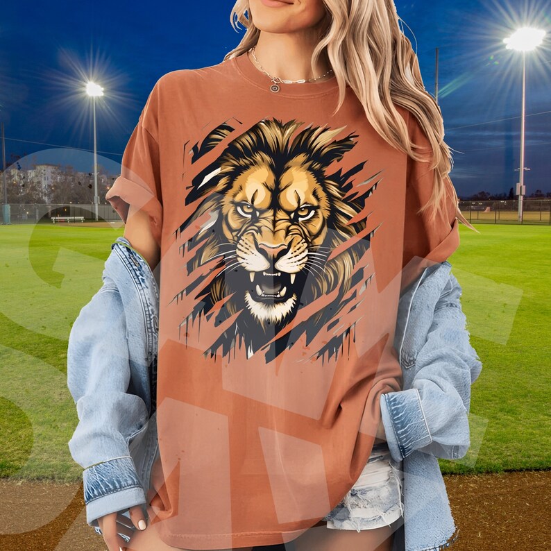 Lion Tearing Shirt PNG: Mascot Design (digital Download) - Etsy
