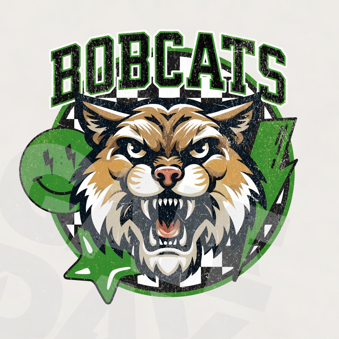 Green Bobcats Mascot Sublimation Design: Spirit PNG (digital Download ...
