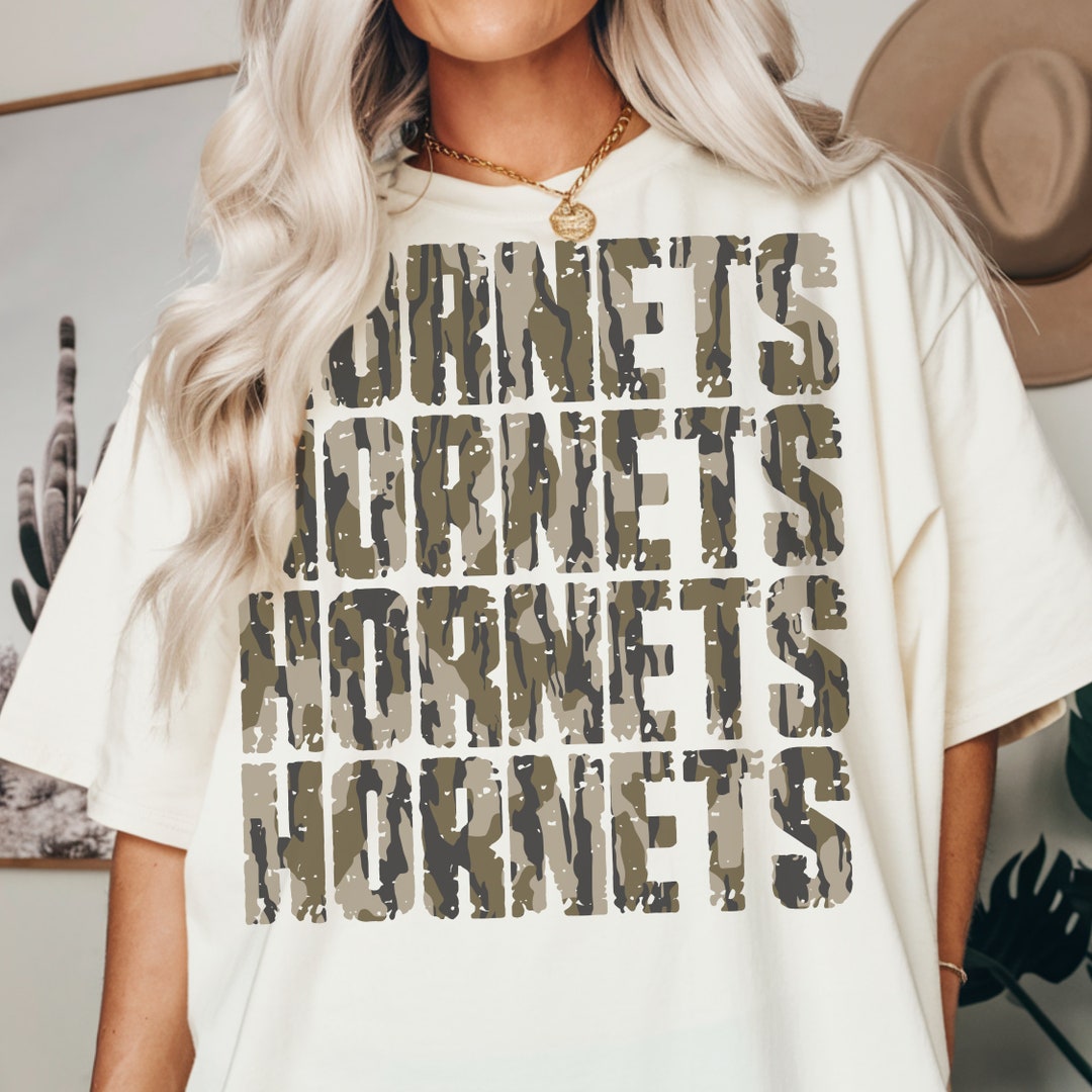 Camo Hornets Mascot PNG: Stacked Text Design (digital Download) - Etsy