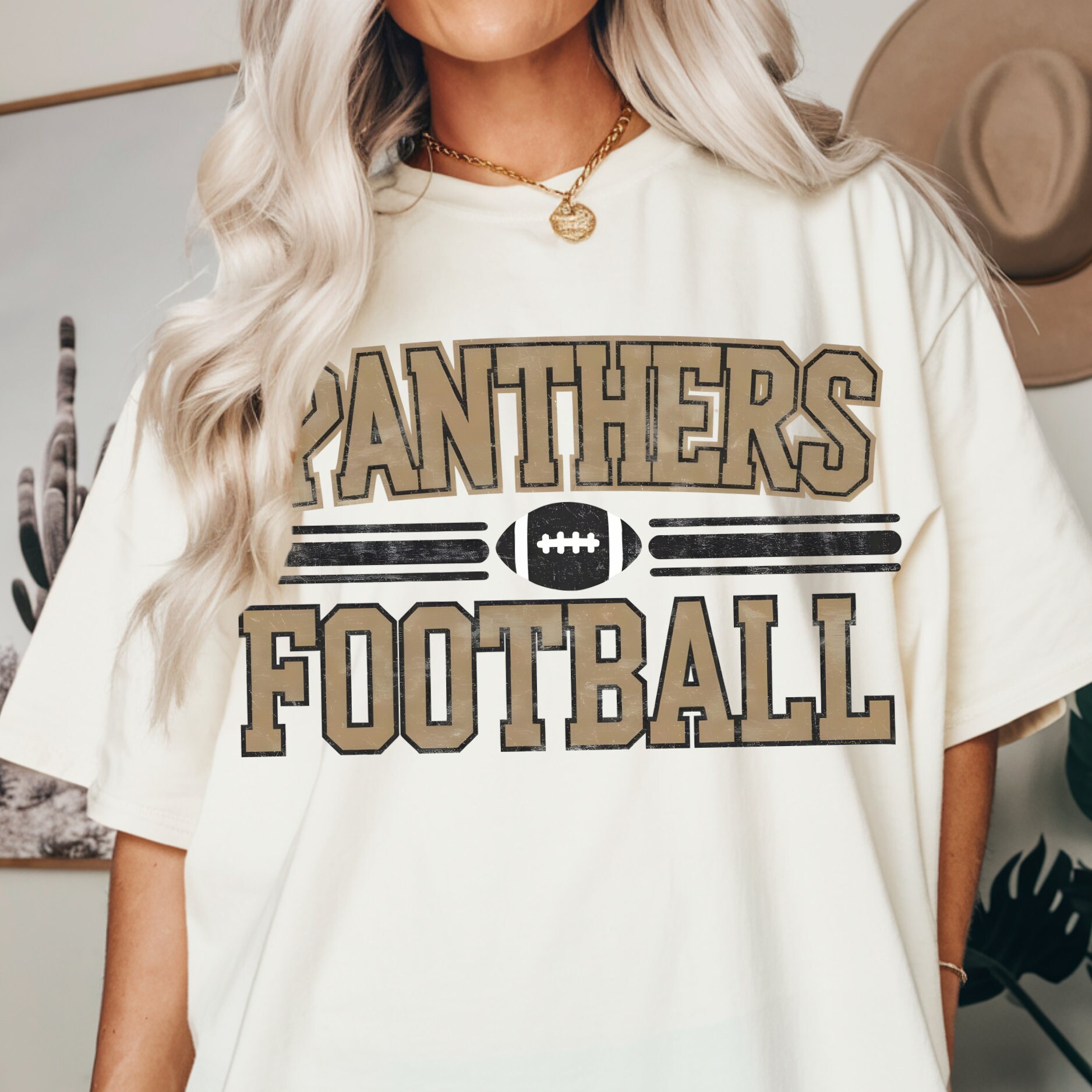 Panthers Football Mascot PNG: Black and Gold Team Logo (digital ...