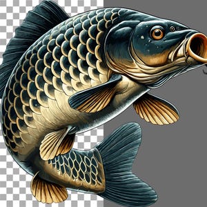 Carp Sublimation Image: Transparent PNG Print File - Etsy