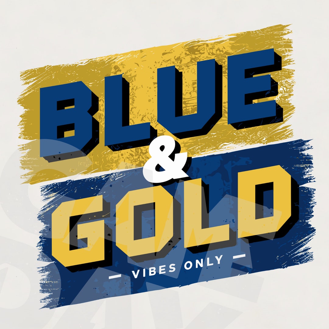 Blue and Gold Vibes School Spirit Design Sublimation Digital Download ...