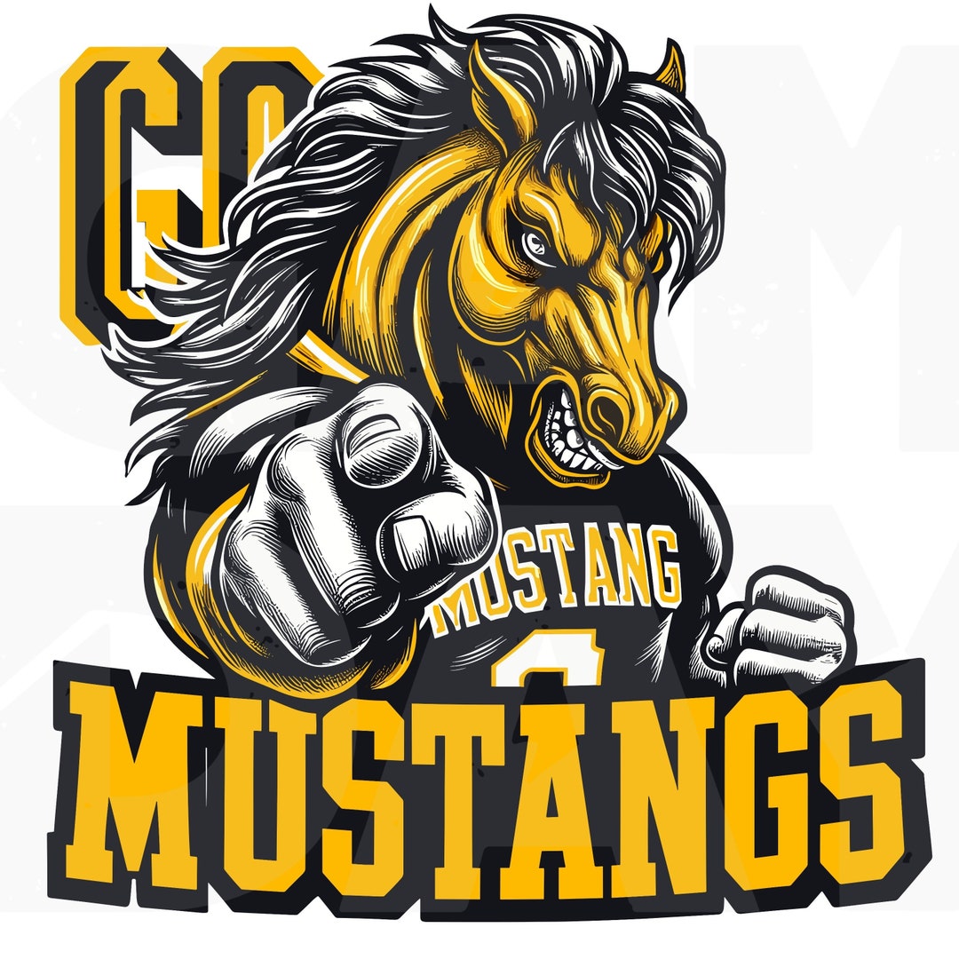 Go Mustangs Shirt PNG | Mustangs Mascot Png | Mustangs School Spirit ...