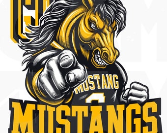 Mustangs Mascot PNG: School Spirit Design (digital Download) - Etsy