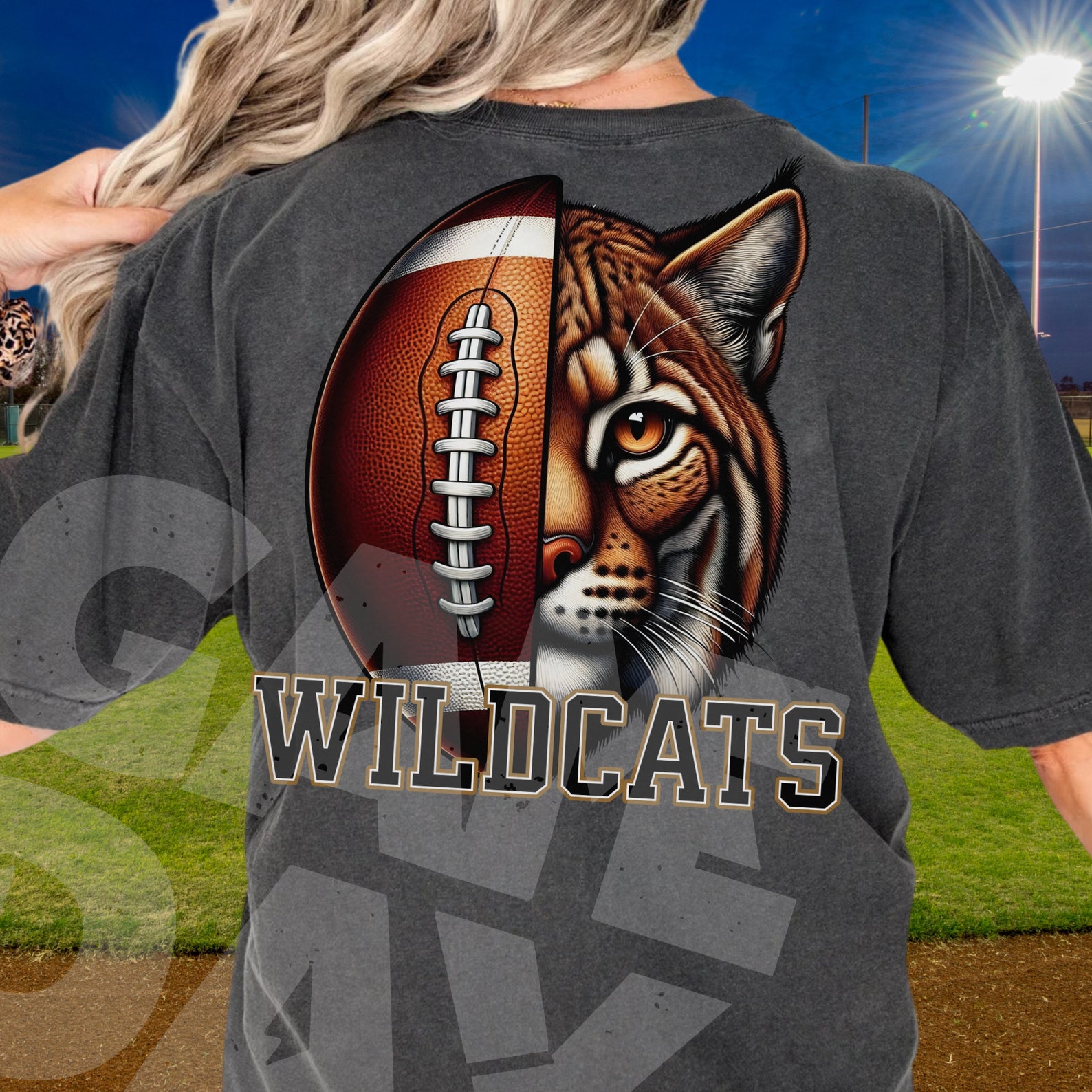 Wildcats Football Mascot PNG: Grunge Sublimation Design (digital ...