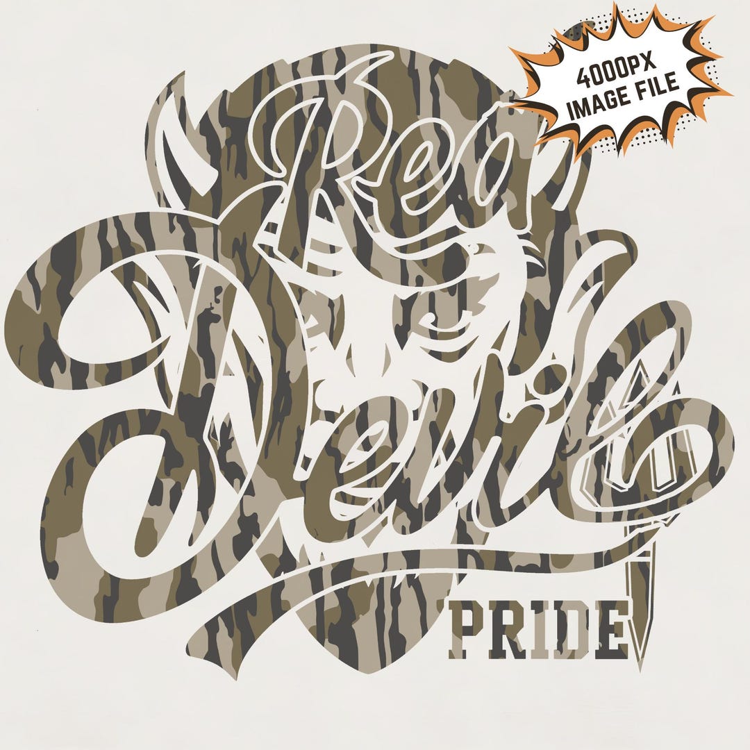 Camo Red Devil Png | Red Devils Mascot Design Hornets Png Red Devil ...