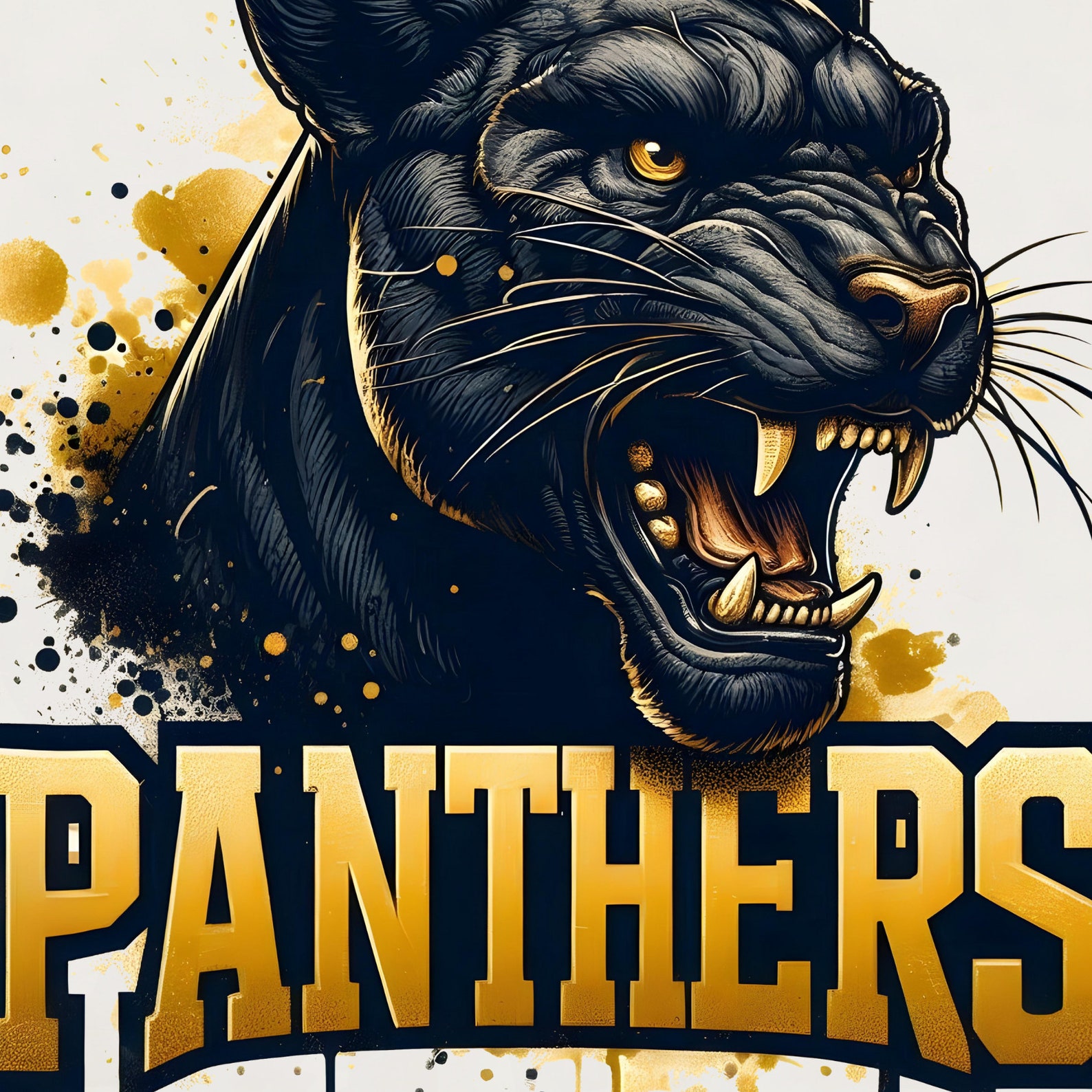 Gold Panther Mascot Sublimation Design: School Spirit PNG (digital ...