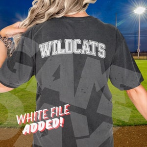 Grunge Wildcats Mascot Png, Retro Varsity Wildcats School Mascot Text ...