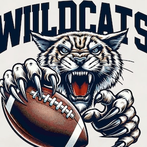 Blue Wildcats Football Mascot PNG: Sublimation Design (digital Download ...