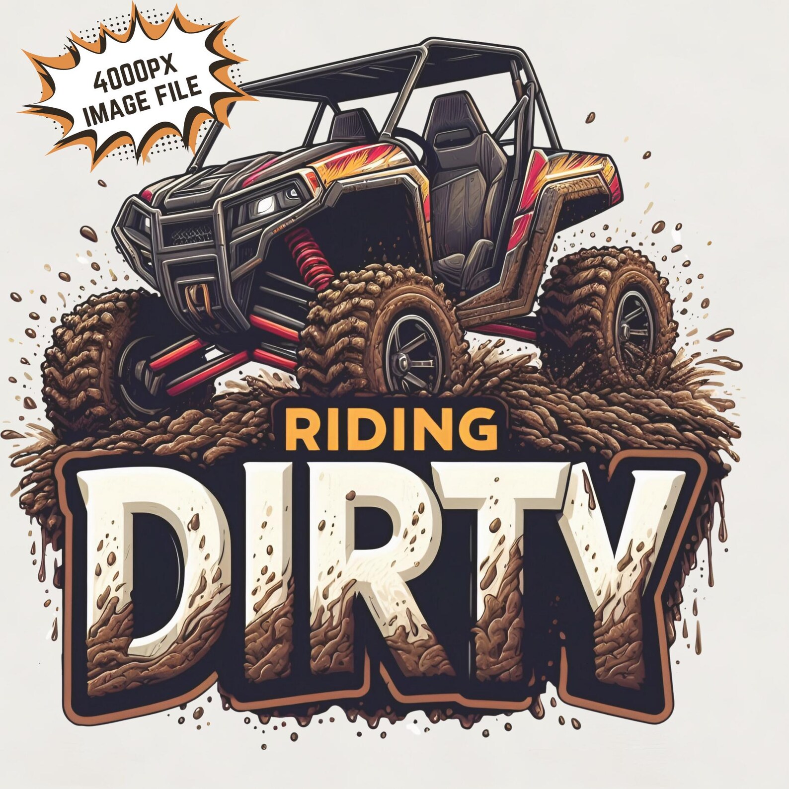 Riding Dirty UTV PNG: Mudding Sublimation Design (digital Download) - Etsy