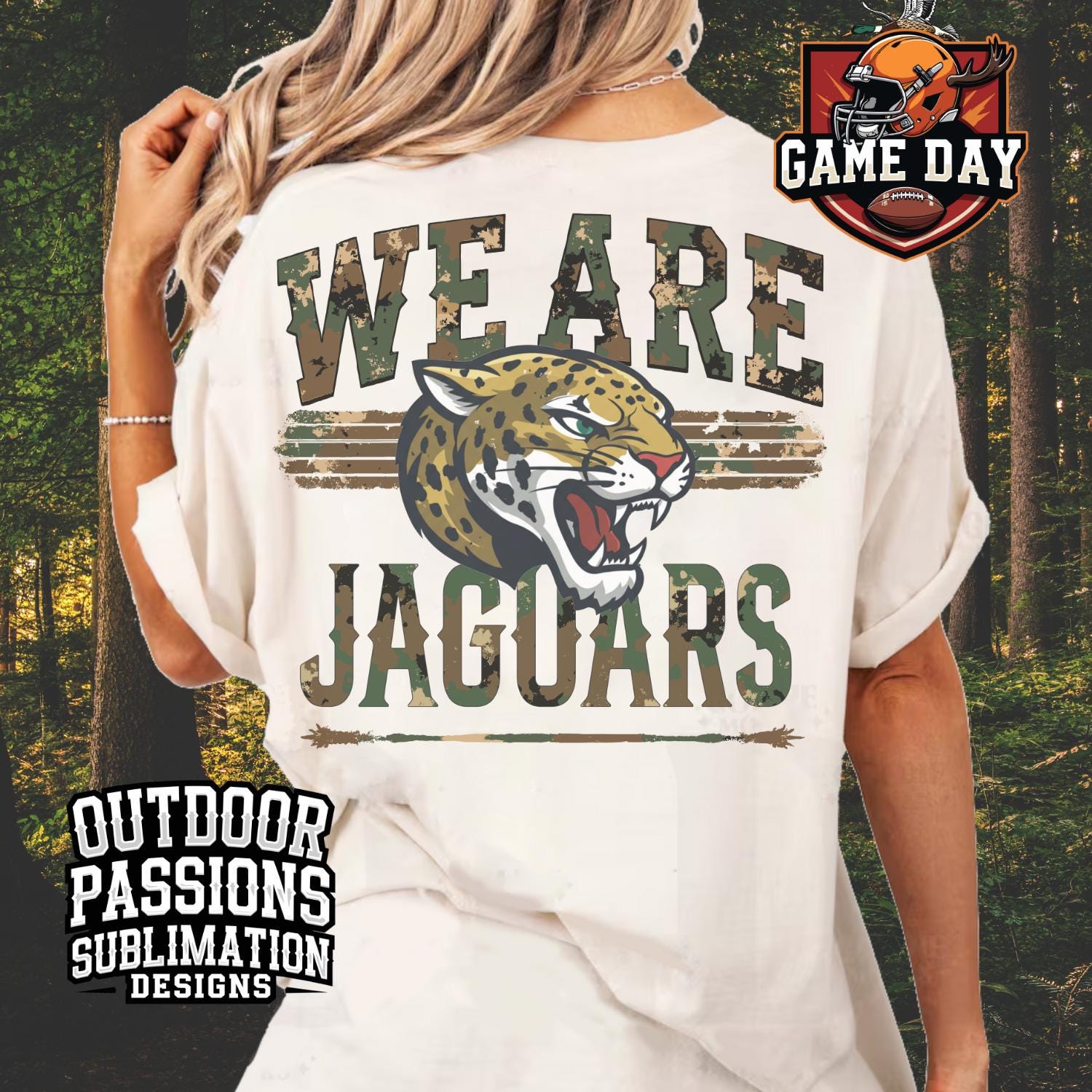Jaguars Mascot PNG: Camo T-shirt Sublimation Design (digital Download ...