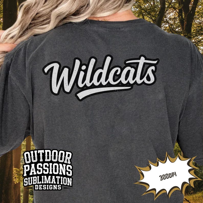 Retro Wildcats PNG: Distressed Grunge Text, Sublimation Design (digital ...