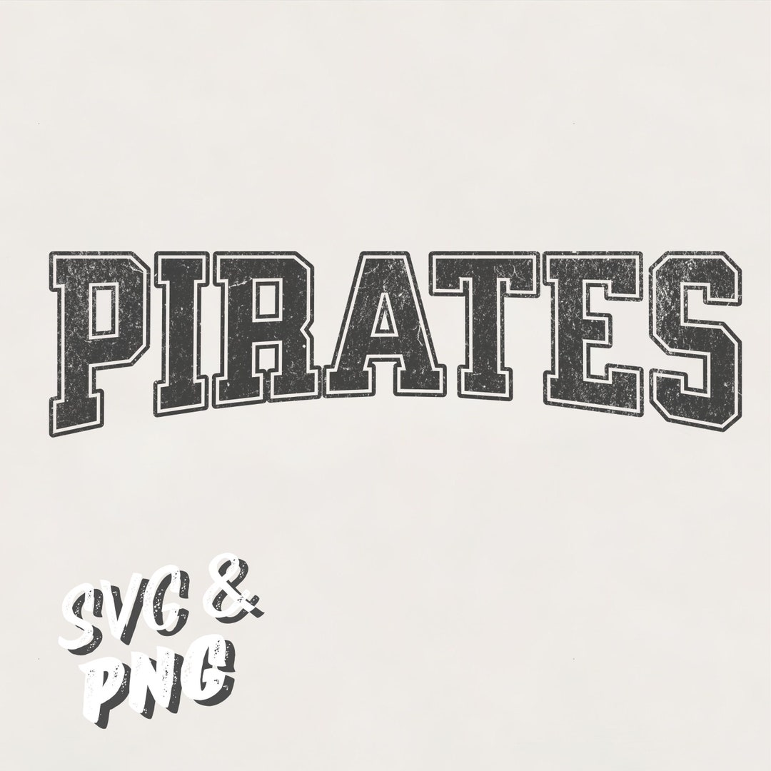 Grunge Pirates Mascot: Retro School Text SVG PNG (digital Download) - Etsy