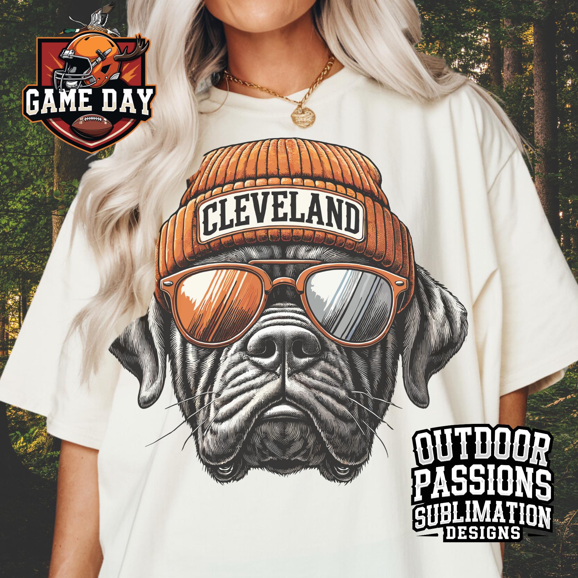 Cleveland Football Bull Mastiff Mascot PNG: Retro T-shirt Design ...