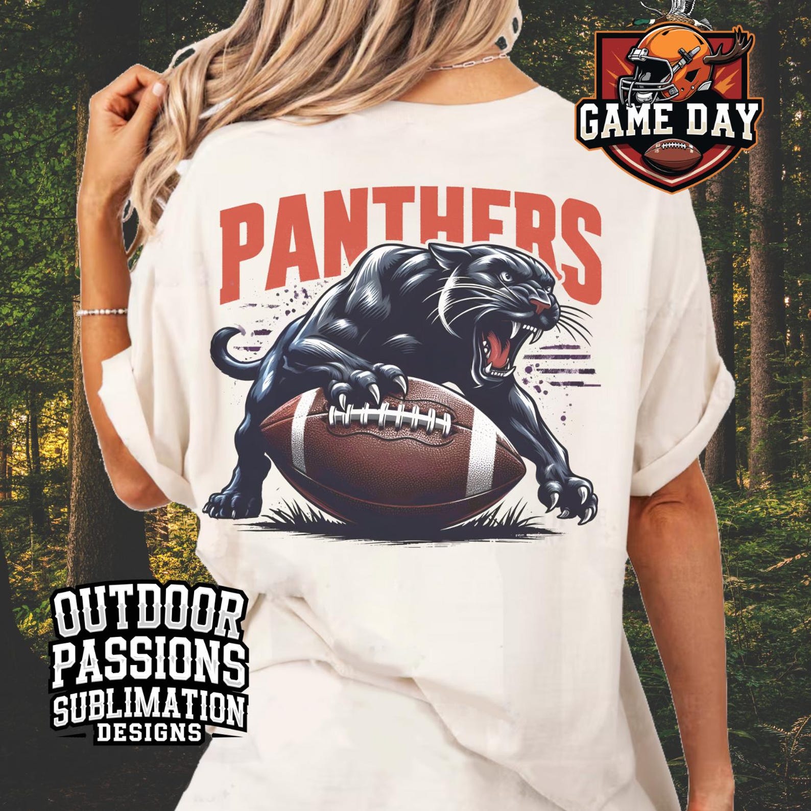 Red Panthers Mascot PNG: Football Sublimation Design (digital Download ...