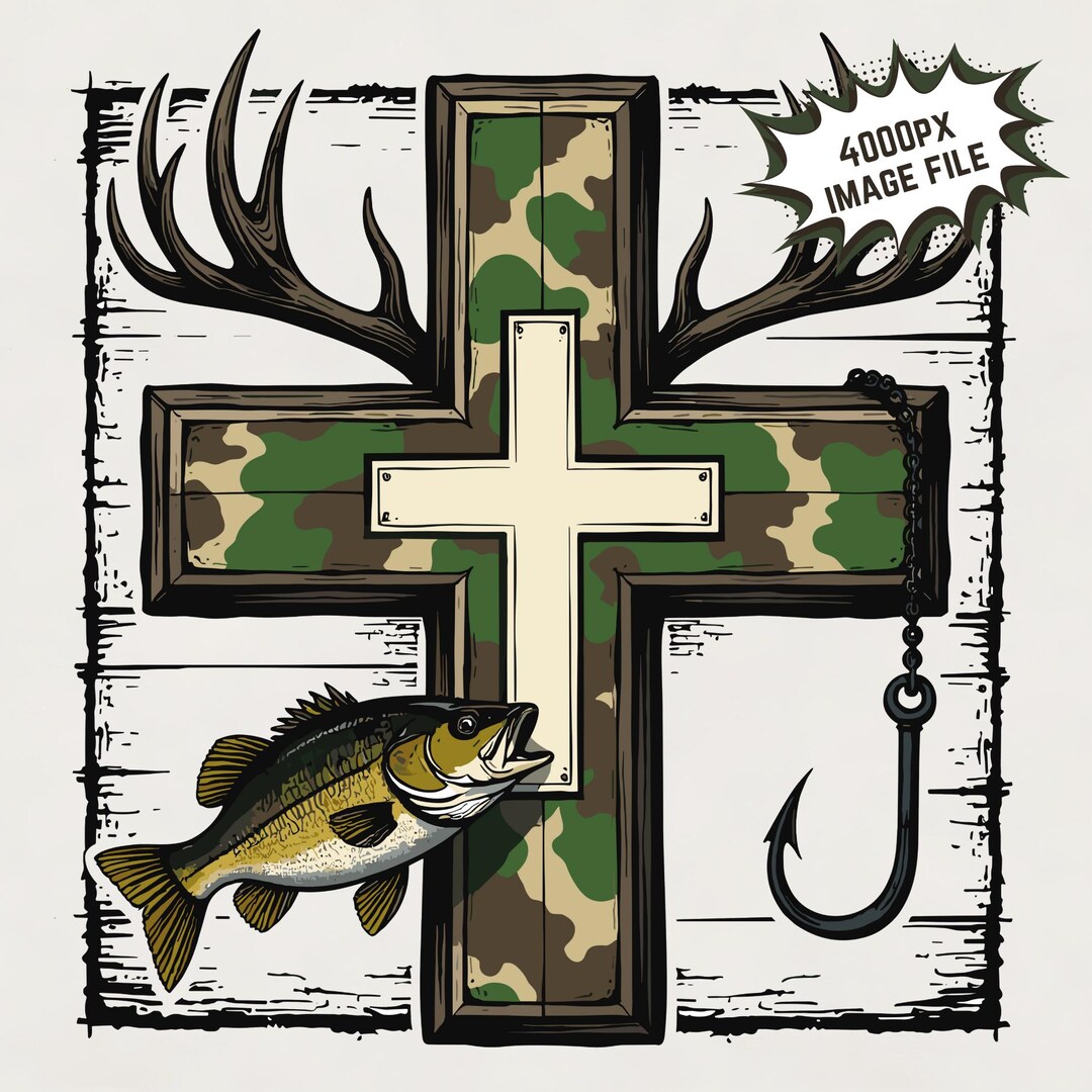 Christian Hunting Png, Patriotic Camo Cross Fishing and Hunting Png ...
