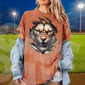 Lion Scratch Png | Lion Tearing Through Shirt Design L Lion Shirt PNG ...