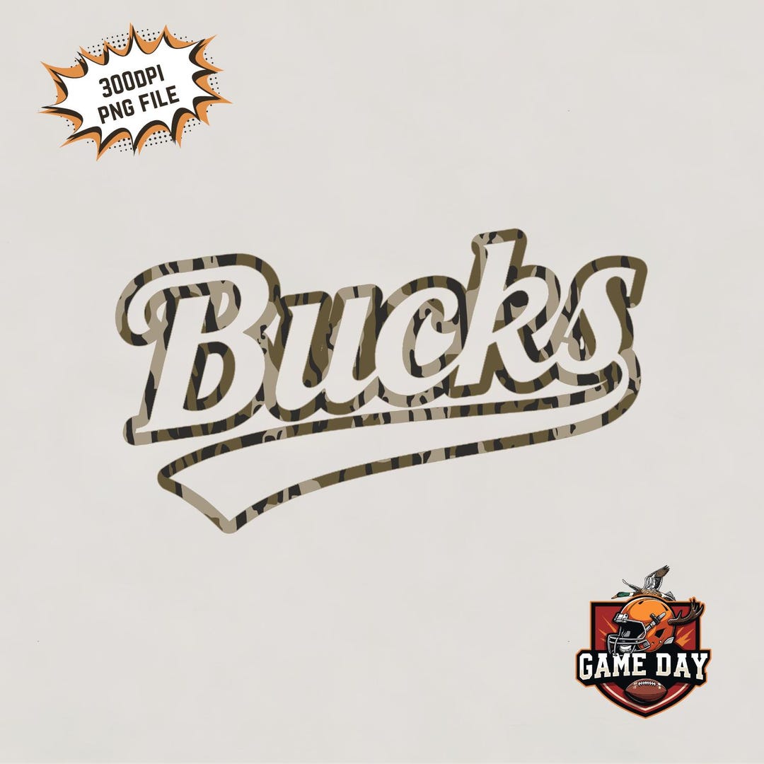 Camo Bucks Text Png Old School Camo Bucks School Mascot Text Png ...
