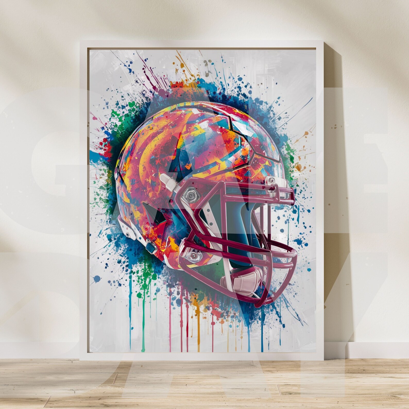 Personalized American Football Wall Art Print, Set of 3 Custom Football ...