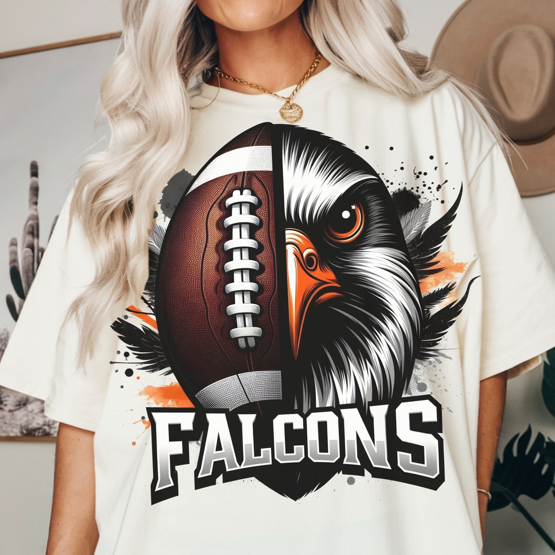 Half Falcons Half Football PNG Falcons Spirit T-shirt Sublimation ...