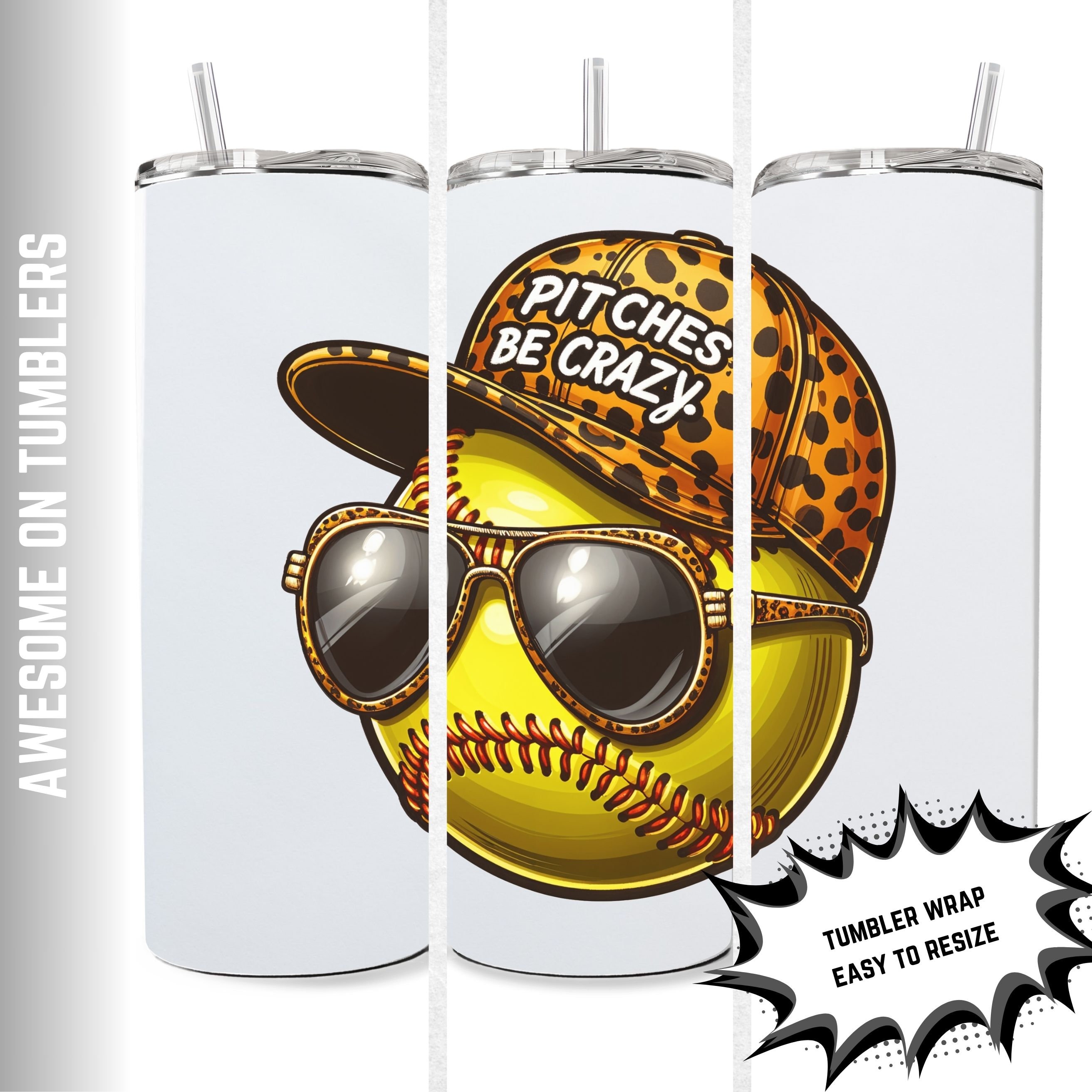 Pitches Be Crazy Softball PNG: Retro Sublimation Design (digital ...