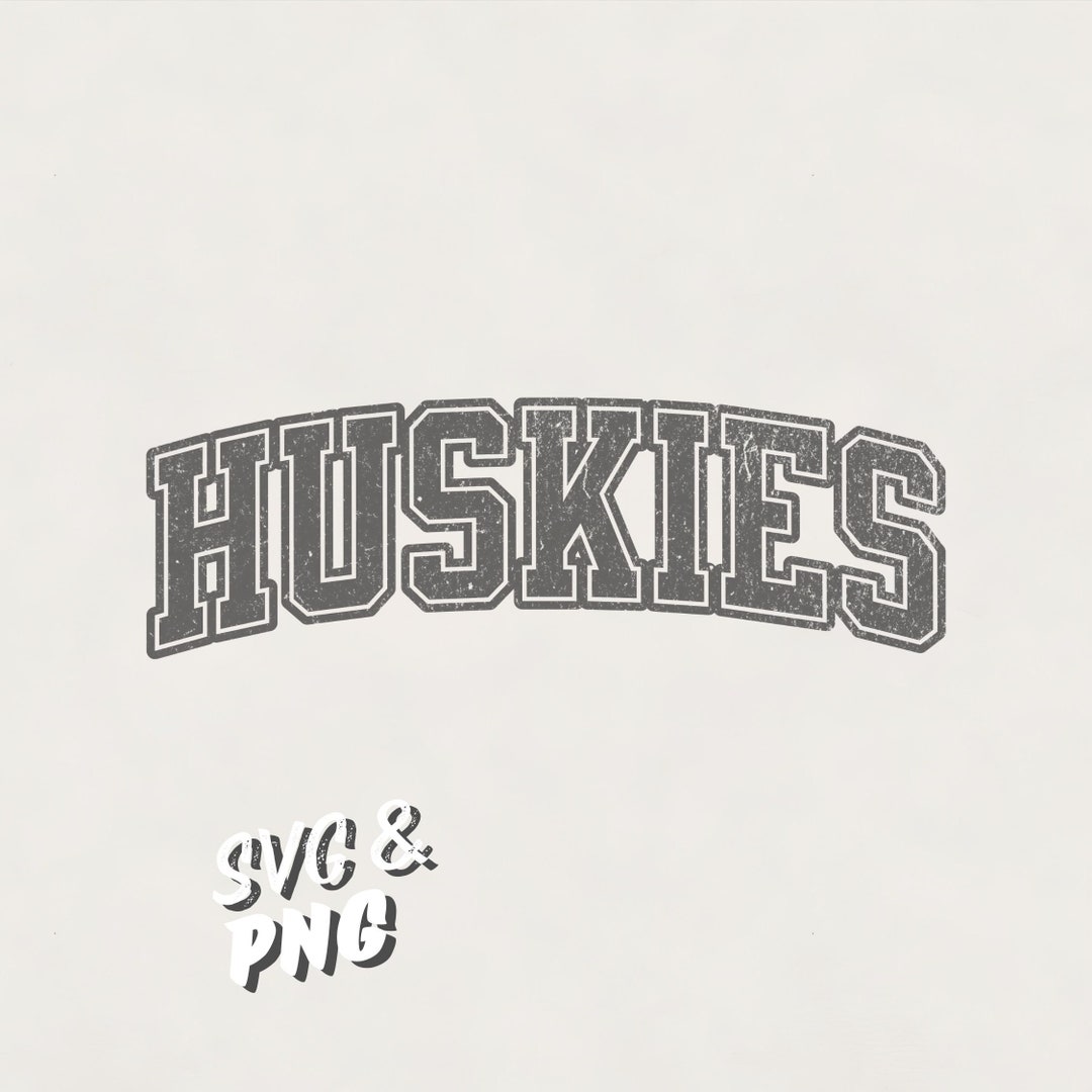 Grunge Huskies Mascot Png, Retro Varsity Huskies School Mascot Text Svg ...