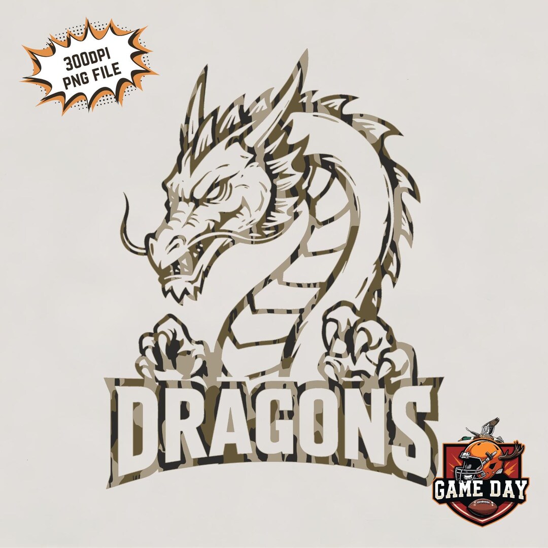 Camo Dragon PNG: Mascot Sublimation Design (digital Download - Etsy