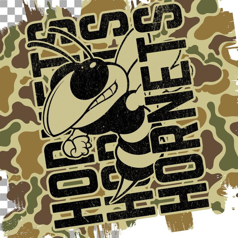 Camo Hornets Mascot PNG: Sublimation Design (digital Download - Etsy
