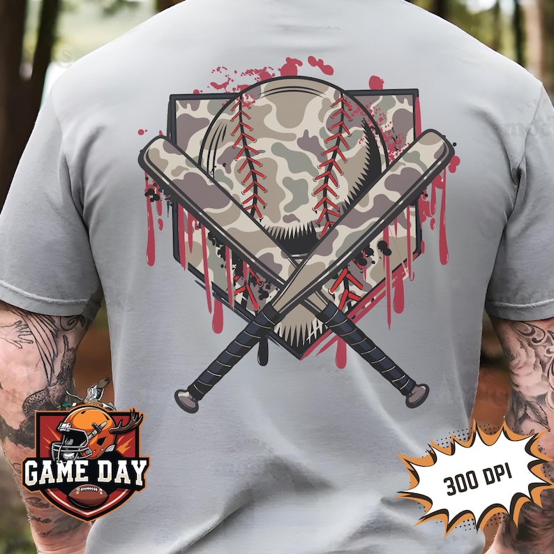Camo Baseball Home Plate & Bats PNG: Sublimation Design (digital ...