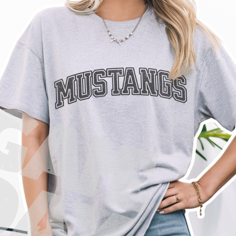 Grunge Mustangs Mascot SVG PNG: Retro Varsity Design (digital Download ...