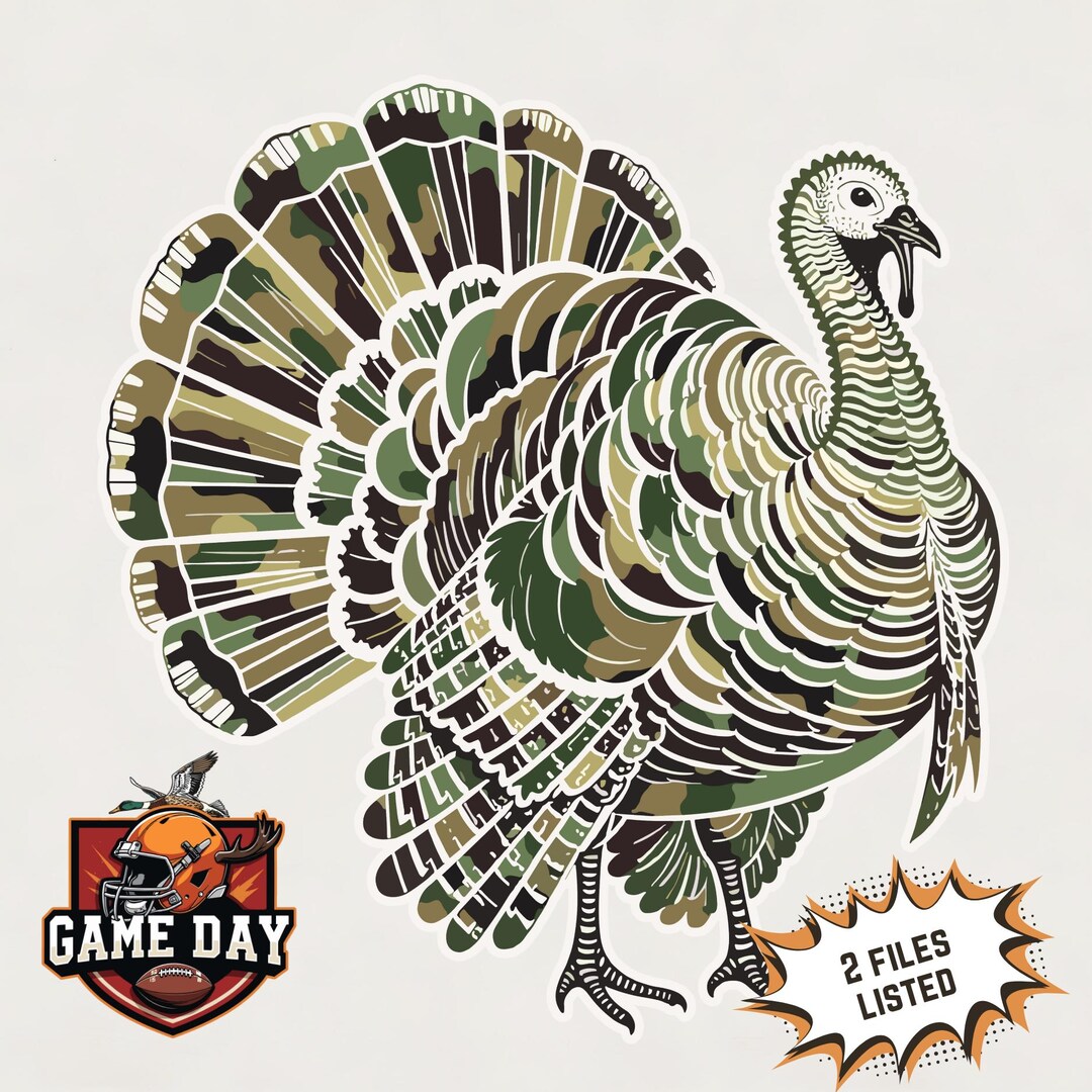 Camo Turkey PNG Turkey Hunt Sublimation Turkey With Camo Pattern PNG ...