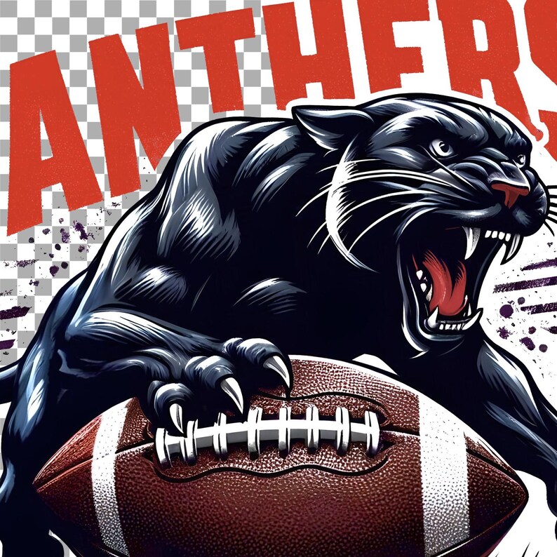 Red Panthers Mascot PNG: Football Sublimation Design (digital Download ...