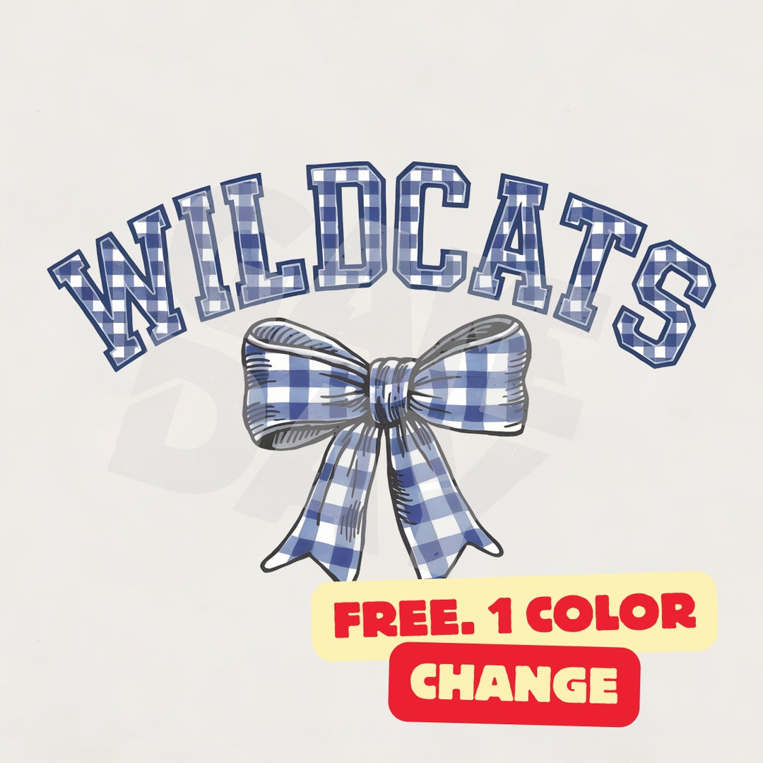 Blue Wildcats Spirit Bow PNG, Coquette Bow Wildcats Shirt PNG, Wildcats ...