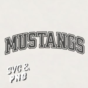 Grunge Mustangs Mascot Png, Retro Varsity Mustangs School Mascot Text ...