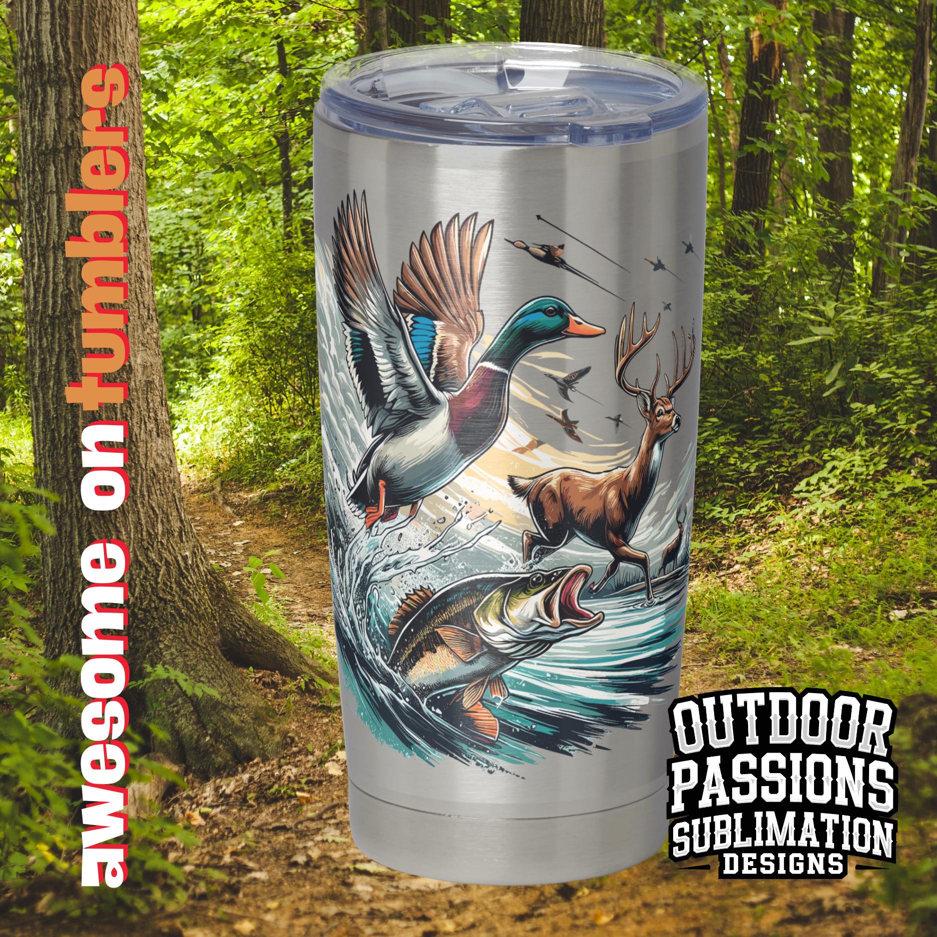 Hunting & Fishing Sublimation Design: Bass, Duck, Deer (PNG) - Etsy