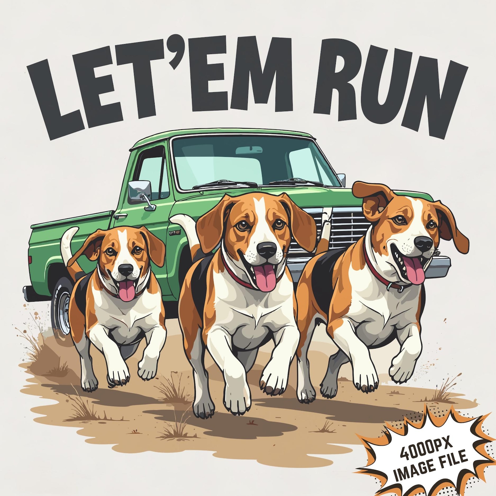 Beagle Hunting Dogs PNG: Deer Hunter Sublimation Image (digital ...