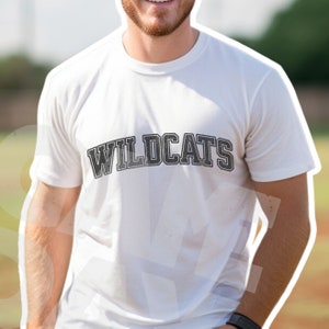 Grunge Wildcats Mascot Png, Retro Varsity Wildcats School Mascot Text ...